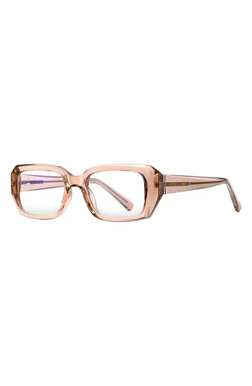 FIFTH & NINTH Noa Rectangular Blue Light Blocking Glasses - Tan/clear