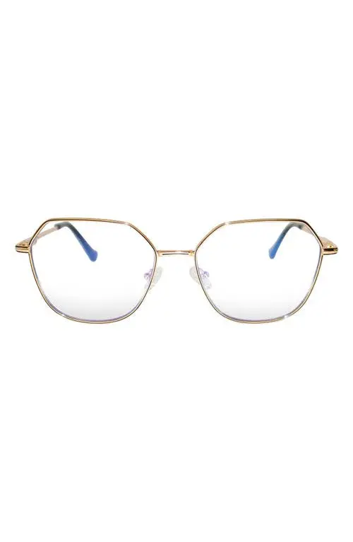 FIFTH & NINTH Geometric Blue Light Blocking Glasses - Gold/clear