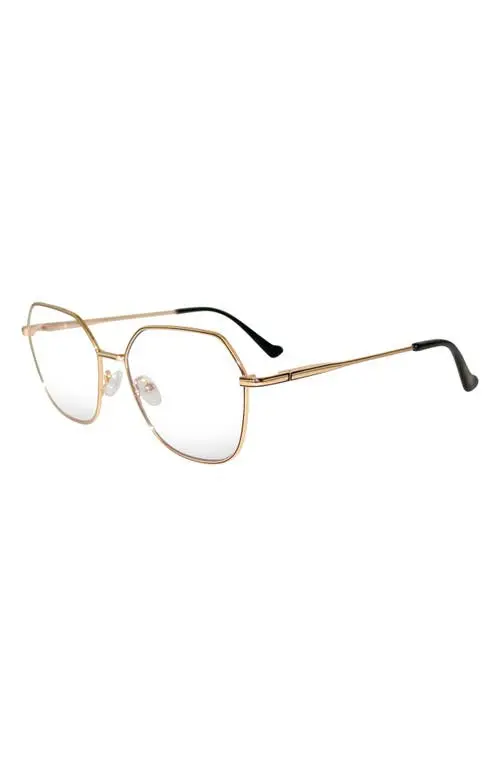 FIFTH & NINTH Geometric Blue Light Blocking Glasses - Gold/clear