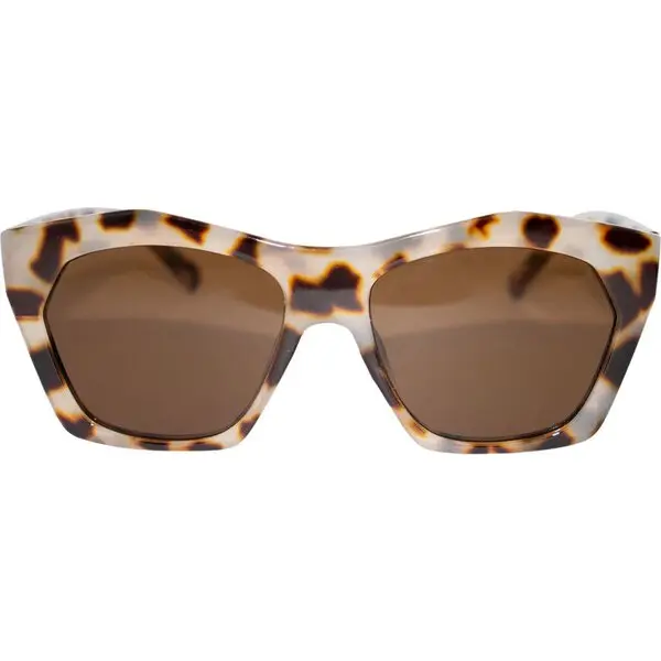 FIFTH & NINTH Clara Geometric Sunglasses - White Torte/brown