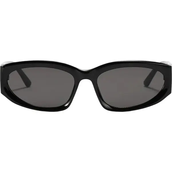 FIFTH & NINTH 59mm Polarized Oval Sunglasses - Black/black