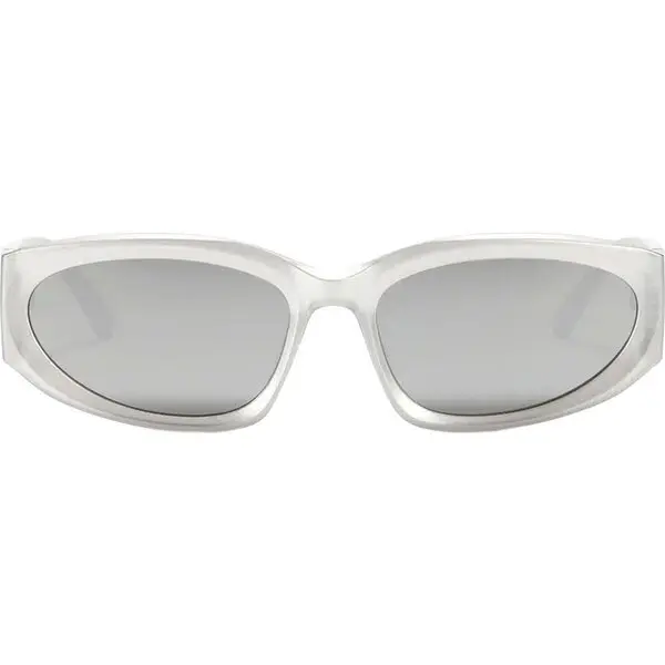 FIFTH & NINTH 59mm Polarized Oval Sunglasses - Silver/ Silver