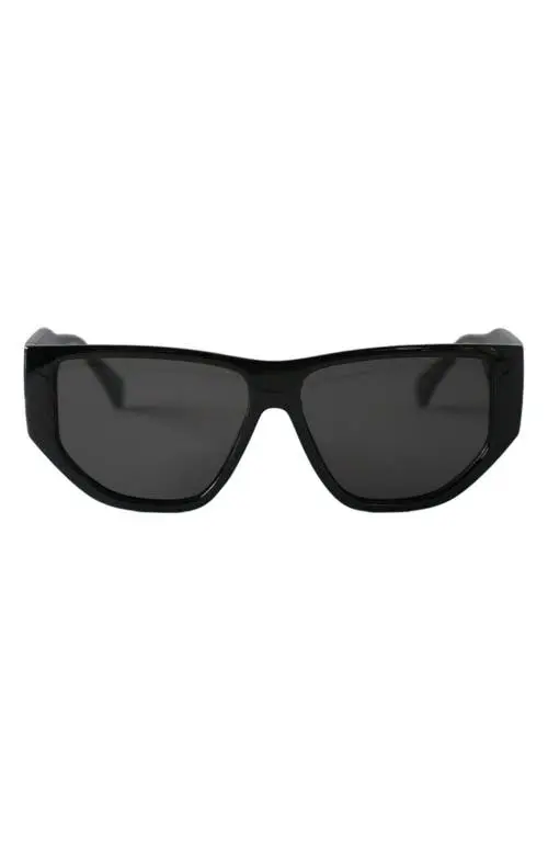 FIFTH & NINTH 56mm Polarized Geometric Sunglasses - Black/black
