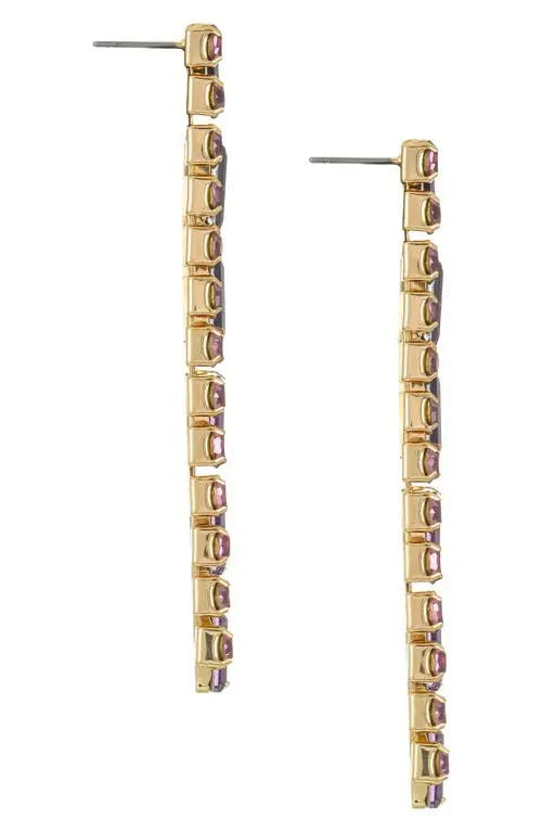 Ettika Crystal Linear Drop Earrings - Purple