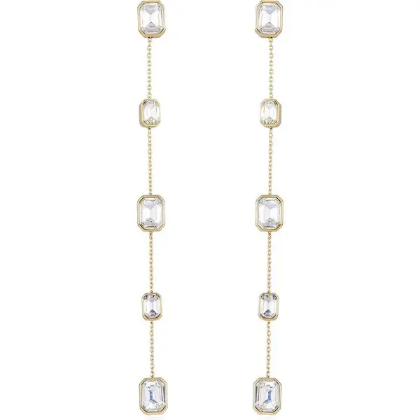 Ettika Baguette Crystal Drop Earrings - Gold