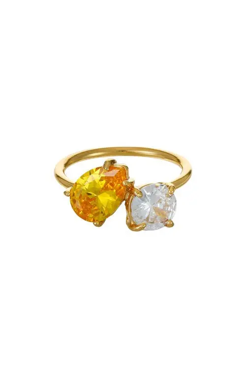 Ettika Cubic Zirconia Statement Ring - Yellow