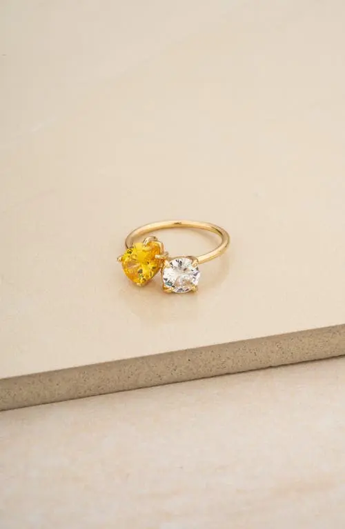 Ettika Cubic Zirconia Statement Ring - Yellow