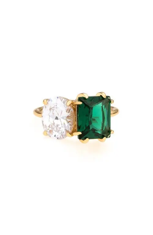 Ettika Cubic Zirconia Statement Ring - Green