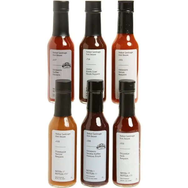 SEÑOR LECHUGA The Line Up 6-piece Set Hot Sauces - Red Maroon And Yellow