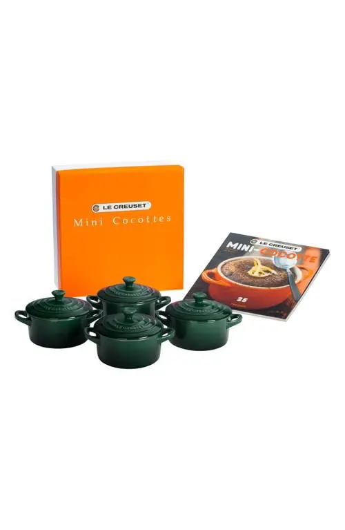 LE CREUSET 5-piece Mini Stoneware Cocottes & Cookbook Set - Artichaut