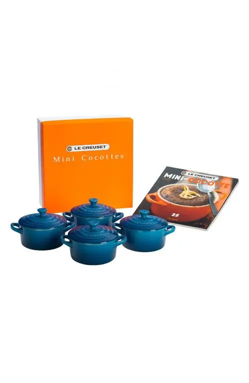 LE CREUSET 5-piece Mini Stoneware Cocottes & Cookbook Set - Marseille
