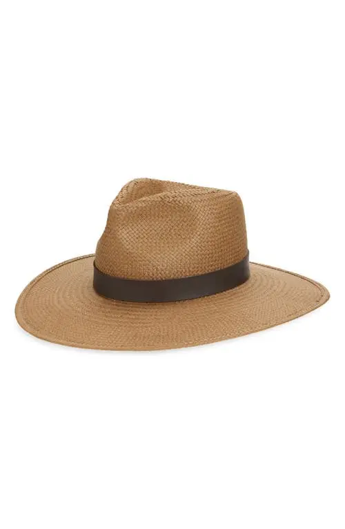 Janessa Leoné Packable Straw Fedora - Brown
