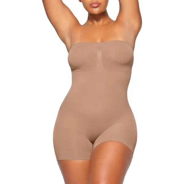 SKIMS Seamless Sculpt Strapless Shortie Bodysuit - Sienna