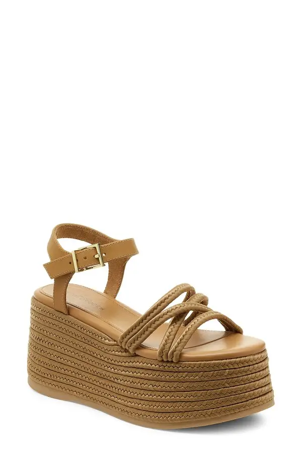 KELSI DAGGER BROOKLYN Mend Platform Wedge Sandal - Tan