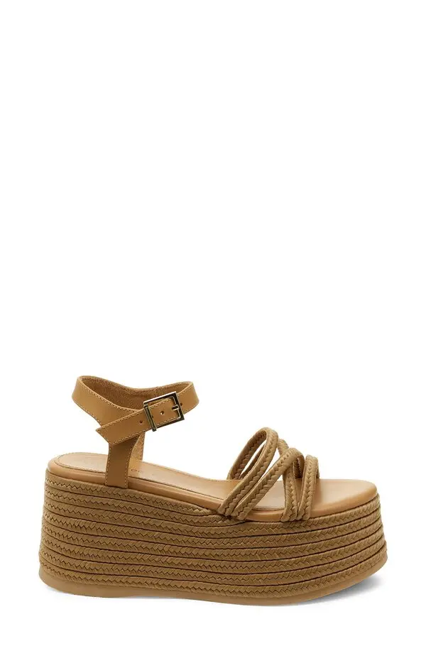 KELSI DAGGER BROOKLYN Mend Platform Wedge Sandal - Tan