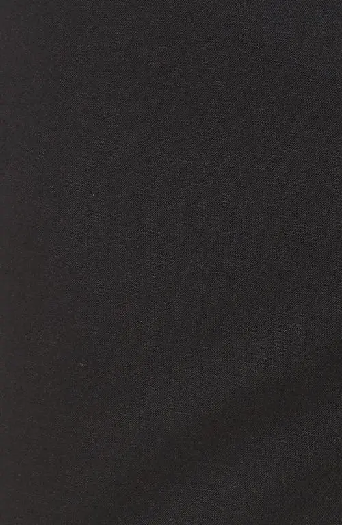 Berle Flat Front Stretch Solid Wool Trousers - Black