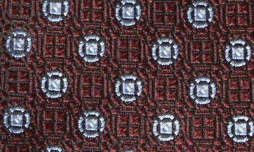Zegna Cinque Pieghe Medallion Silk Tie - Burgundy