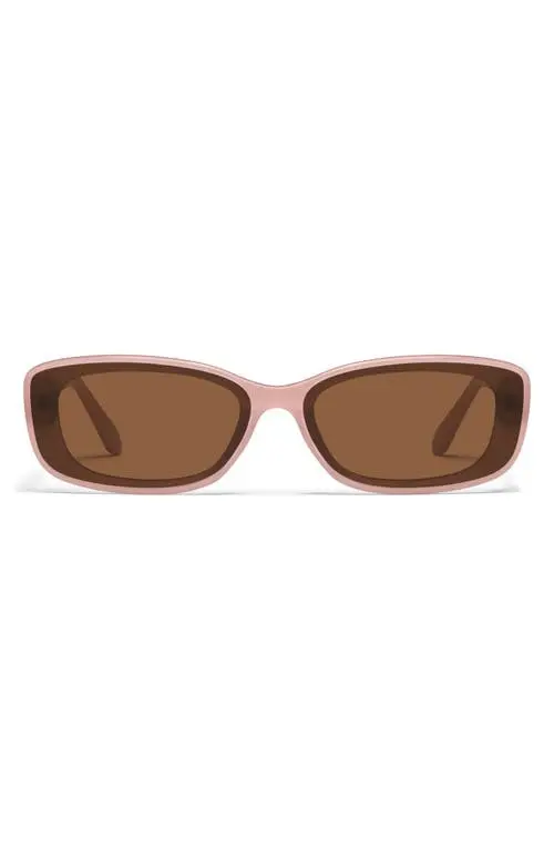 Quay Vibe Check 62mm Square Sunglasses - Pale Pink/brown