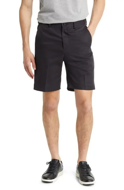 Berle Microfiber Flat-front Tailored Shorts - Black