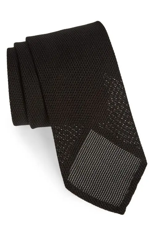 Thom Sweeney Silk Grenadine Neck Tie - Black