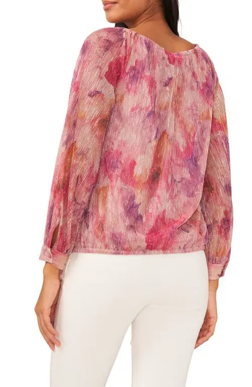 Chaus Metallic Floral Blouse