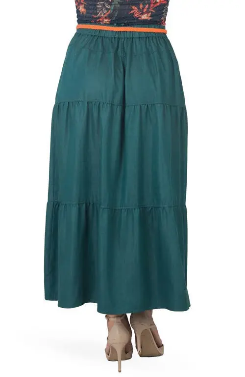 STANDARDS & PRACTICES Denim Maxi Peasant Skirt - Olive