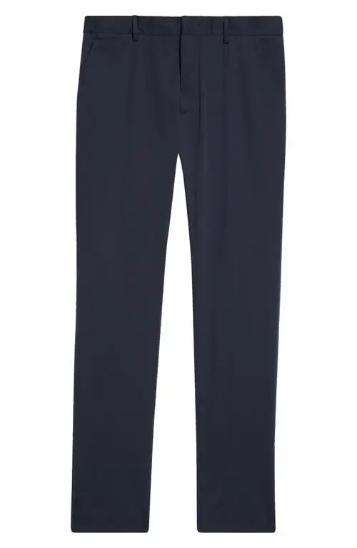 Zegna Flat Front Stretch Cotton Gabardine Trousers