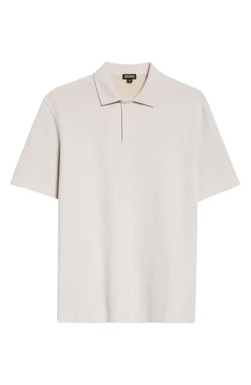Zegna Honeycomb Short Sleeve Cotton Polo