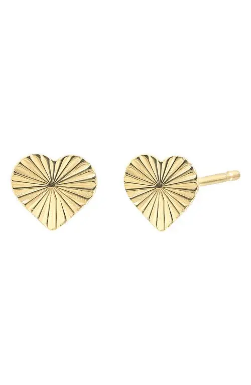 Bony Levy 14k Gold Heart Stud Earrings - Yellow