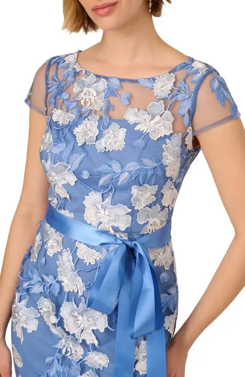 Adrianna Papell Floral Embroidered Gown