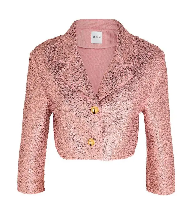 St. John Cropped Sequin Jacket