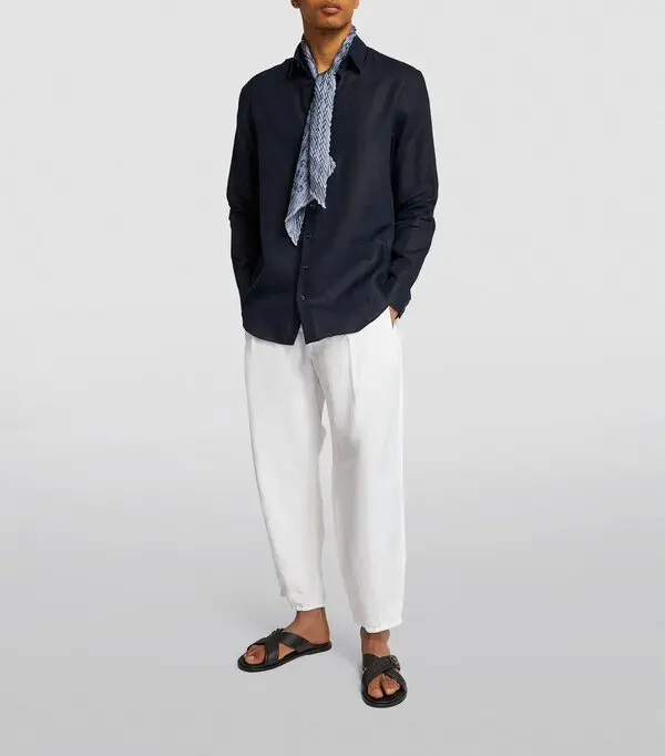 Giorgio Armani Cotton-blend Shirt - Blue