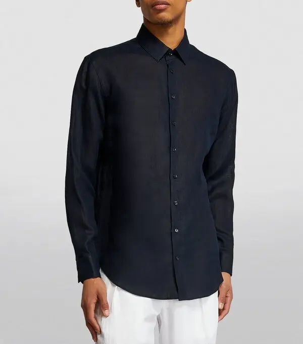 Giorgio Armani Cotton-blend Shirt - Blue