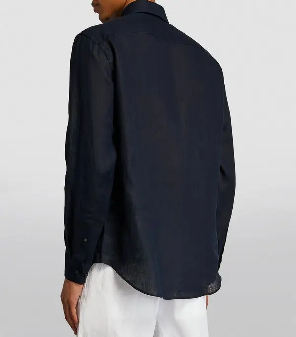 Giorgio Armani Cotton-blend Shirt - Blue