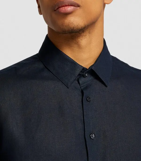 Giorgio Armani Cotton-blend Shirt - Blue