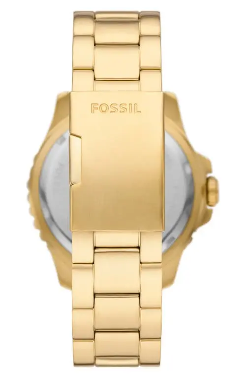 Fossil Blue Gmt Bracelet Watch - Gold