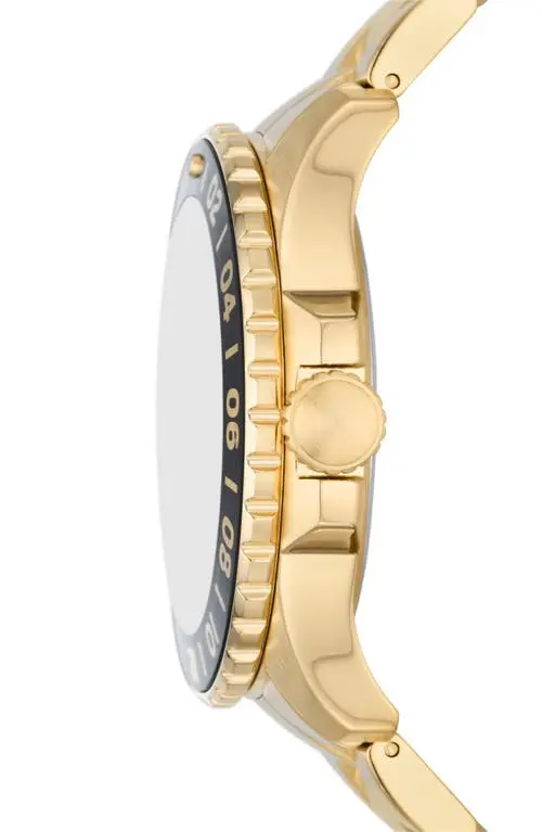 Fossil Blue Gmt Bracelet Watch - Gold