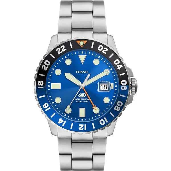 Fossil Gmt Bracelet Watch - Silver
