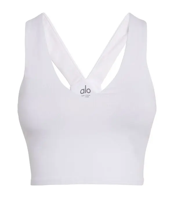 Alo yoga タンクトップ　ホワイト　白 Alo Yoga Women's Real Bra Tank, White, M at Amazon Women's