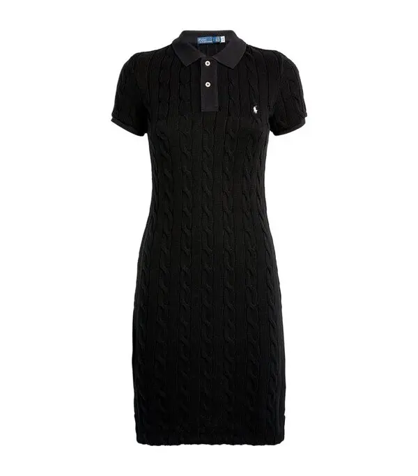 Ralph Lauren Cable-Knit Mini Dress - Black | Editorialist