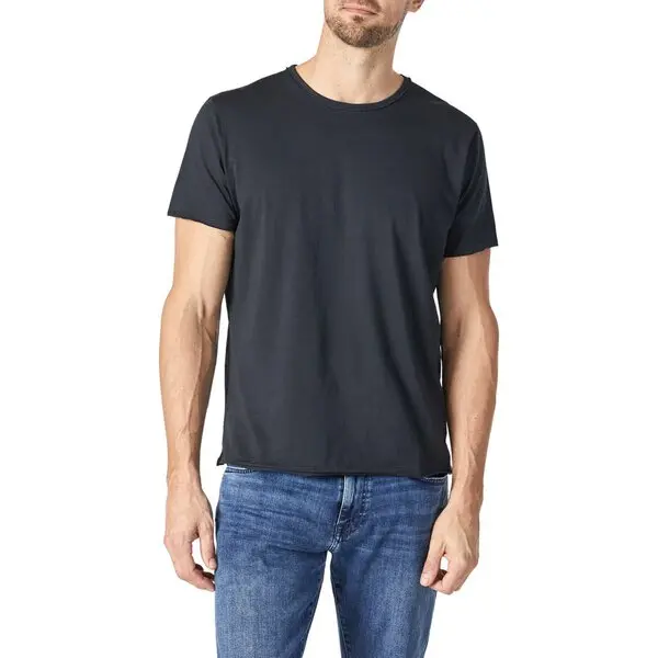 MAVI Raw Edge Cotton T-shirt - Black