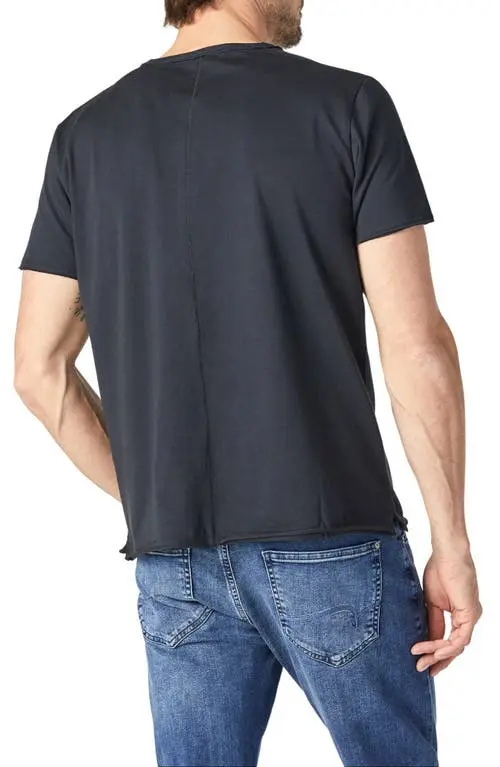 MAVI Raw Edge Cotton T-shirt - Black