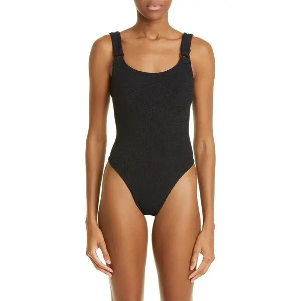 Hunza G Domino One-piece Swimsuit - Black