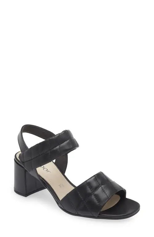 Gabor Quilted Block Heel Sandal
