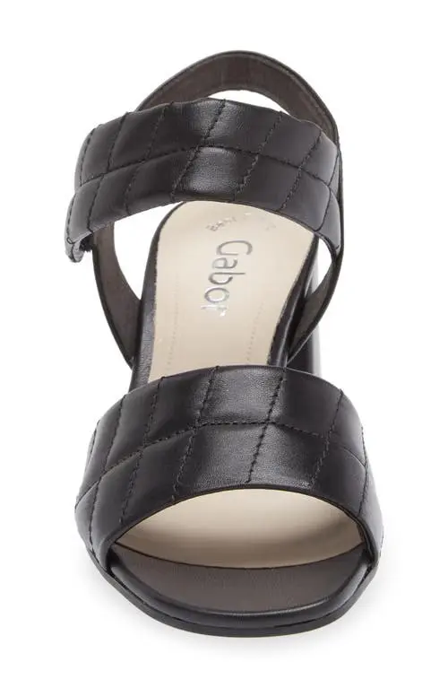 Gabor Quilted Block Heel Sandal