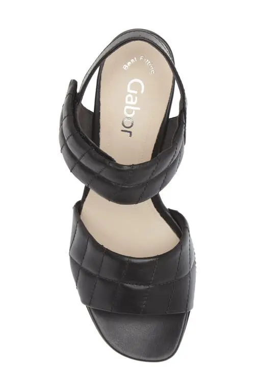 Gabor Quilted Block Heel Sandal