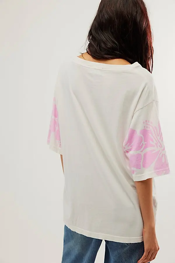 THE BUREAU Hibiscus Tee - Hot Pink Combo