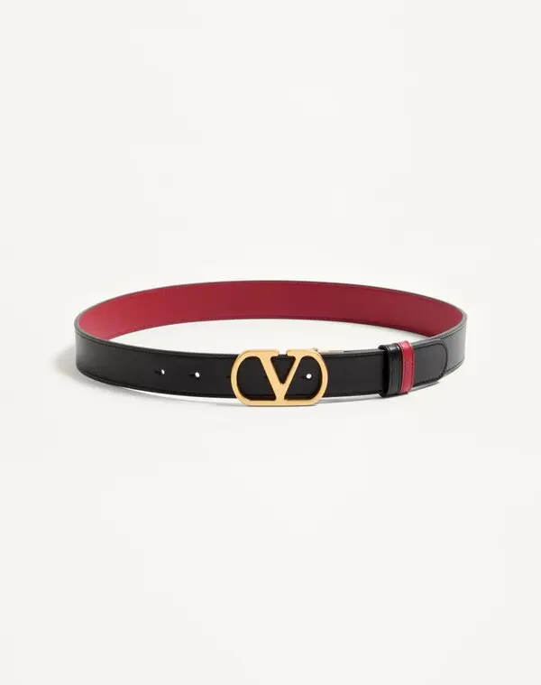 Valentino Garavani Vlogo Signature Reversible Belt - Black/red