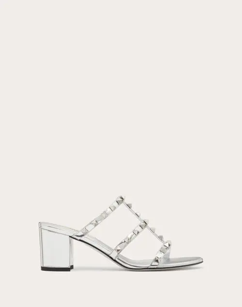 Valentino Garavani Rockstud Mirror-effect Slide Sandal