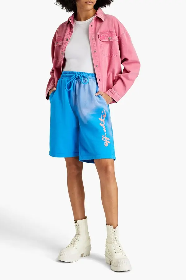 Off-White Printed French Cotton Terry Shorts